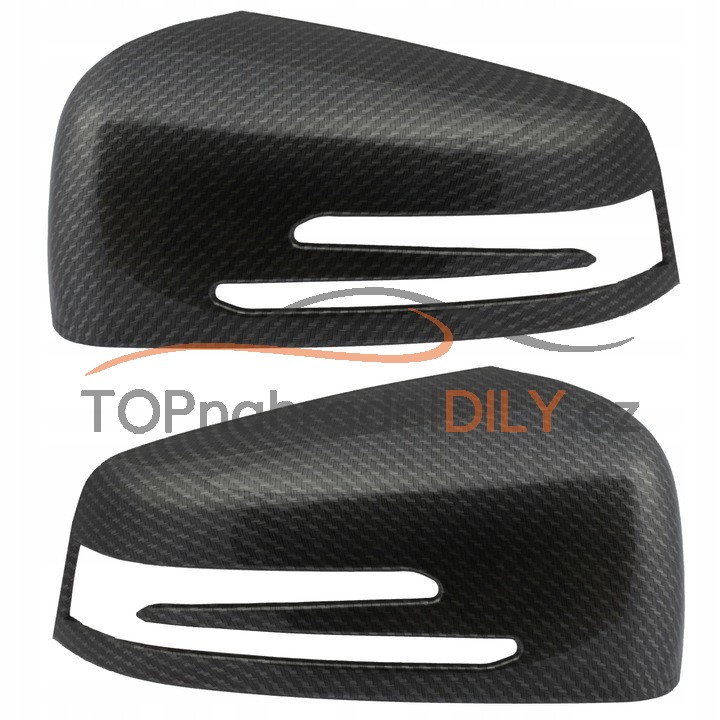 Kryt zpětného zrcátka, levý a pravý Mercedes W204 C-Třída, černá barva